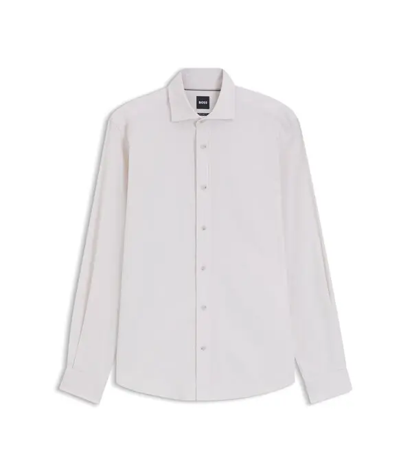 BOSS Regular-fit Shirt In Cotton Baby Corduroy - White