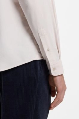 BOSS Regular-fit Shirt In Cotton Baby Corduroy - White