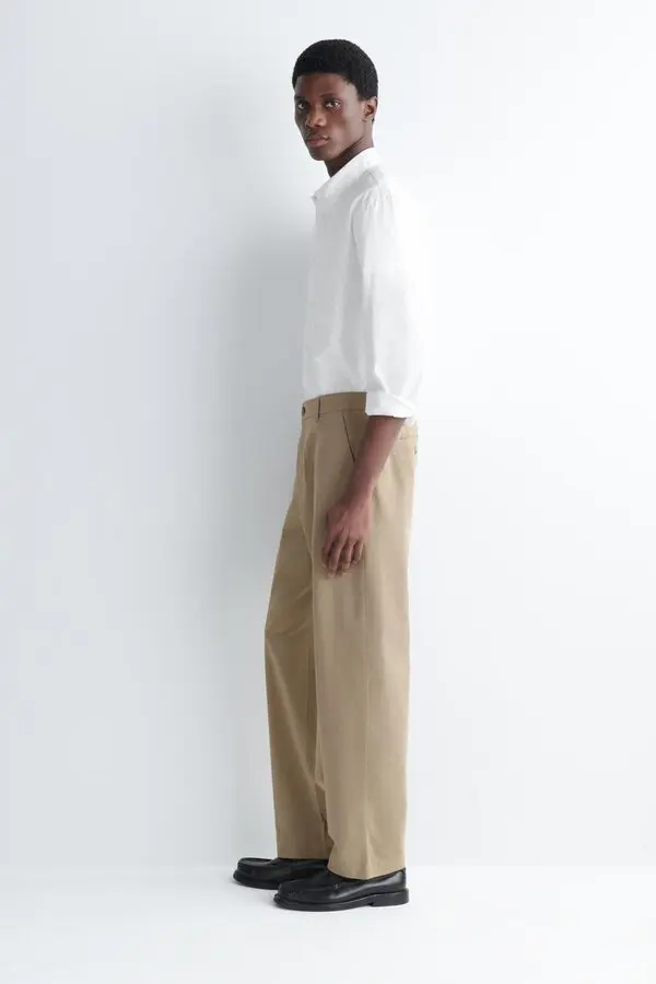 Cos Cotton Regular-fit Straight-leg Chinos - Beige