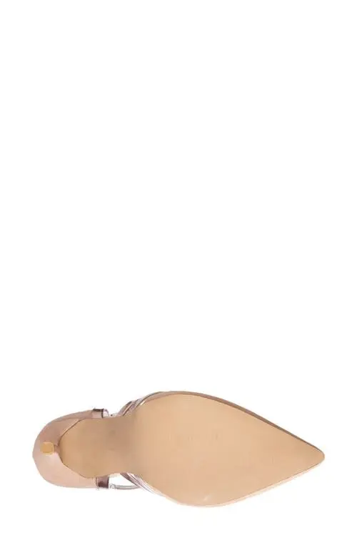 Topshop Geneva' Strappy Mixed Media Pump
