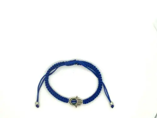 GEMINI JEWELRY Blue Evil Eye Hamsa Braided Adjustable Bracelet