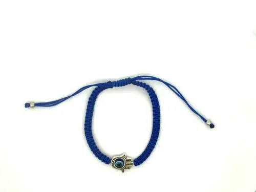 GEMINI JEWELRY Blue Evil Eye Hamsa Braided Adjustable Bracelet