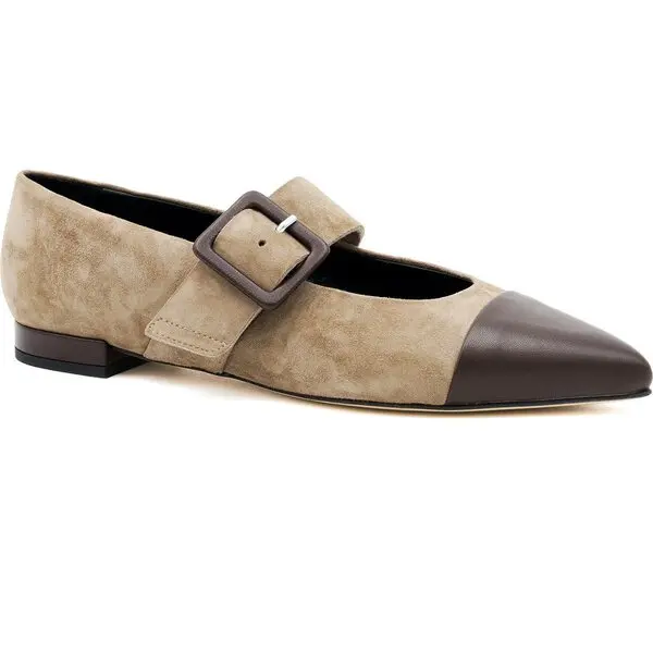 AMALFI BY RANGONI Tamigi Leather Mary Jane - Oat/ebony