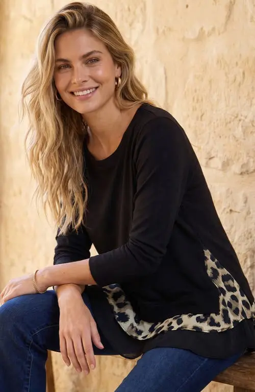 Karen Kane Layered Contrast Sweater