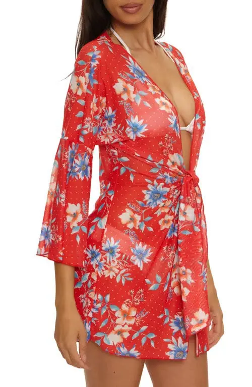 BECCA By Rebecca Virtue Countryside Floral Convertible Mesh Cover-up