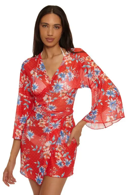 BECCA By Rebecca Virtue Countryside Floral Convertible Mesh Cover-up
