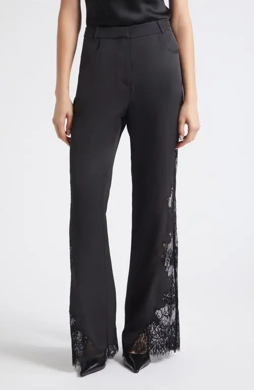 TOCCIN Priya Lace Detail Flared Pants - Jet/jet