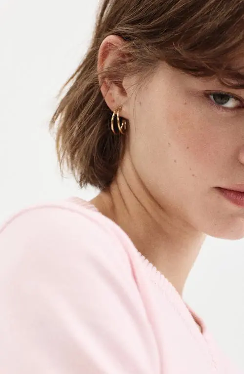 Mango V-neck Sweater - Light Pink