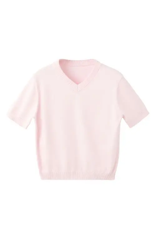 Mango V-neck Sweater - Light Pink