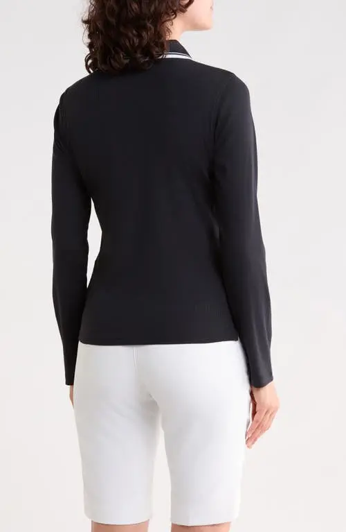 G/fore Johnny Collar Rib Performance Long Sleeve Polo