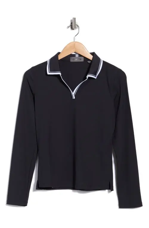 G/fore Johnny Collar Rib Performance Long Sleeve Polo