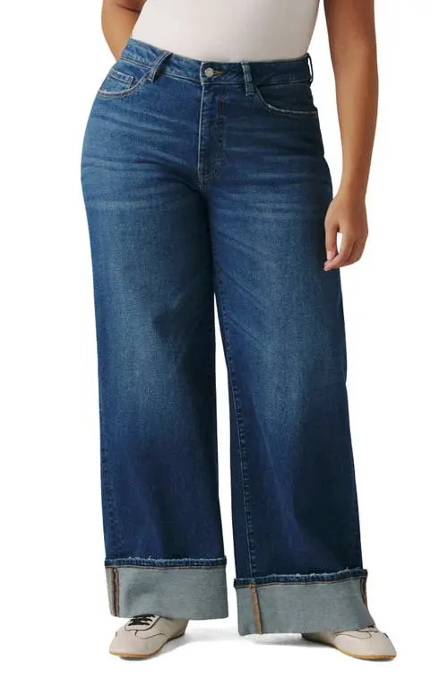 Warp + Weft Nce High Waist Wide Leg Jeans - Double Cuff