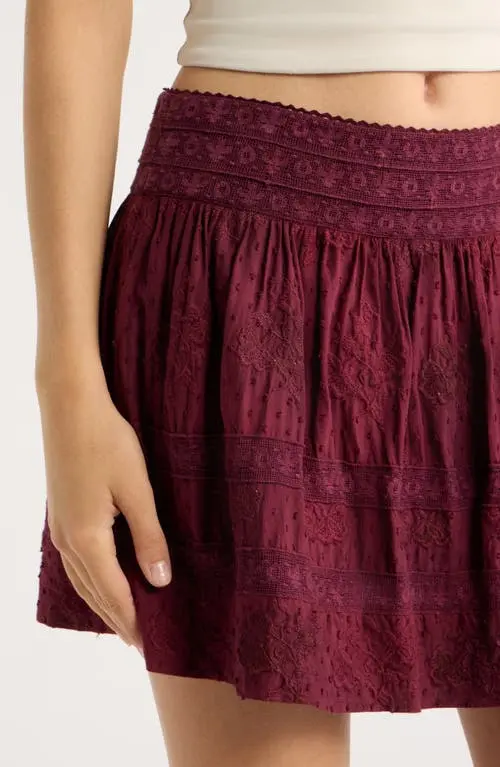 LoveShackFancy Anwen Embroidered Miniskirt