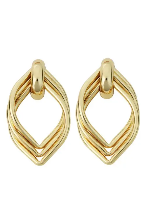 PANACEA Marquis Doorknocker Drop Earrings - Gold