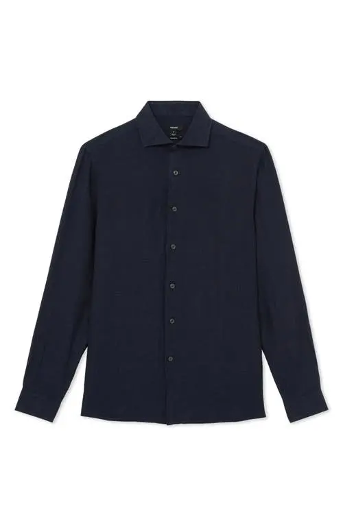 REISS Ruban Linen Button-up Shirt - Navy