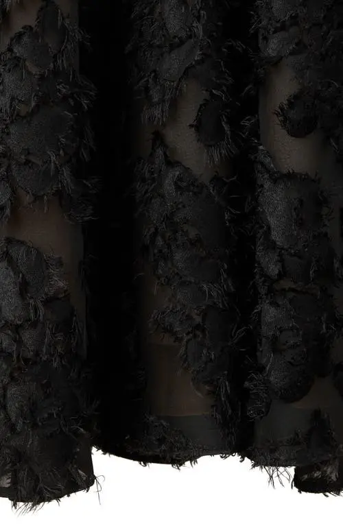 Mango Floral Appliqué Semisheer Dress
