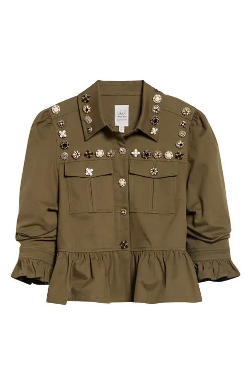 Cinq À Sept Delanie Mixed Button Jacket - Dark Olive