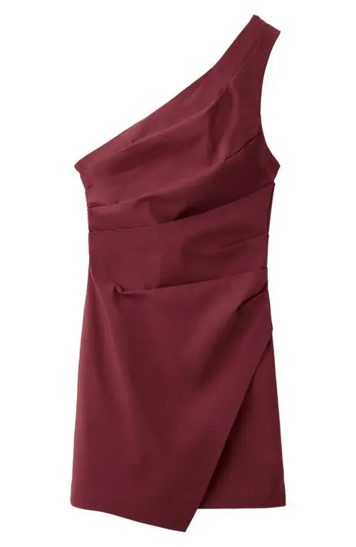 Mango Pleated Asymmetric One-shoulder Dress