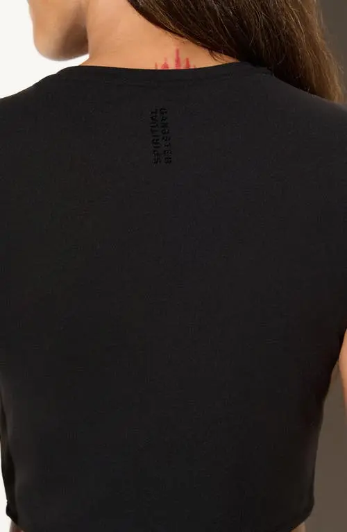 Spiritual Gangster Huntley Performance Cropped T-shirt - Black