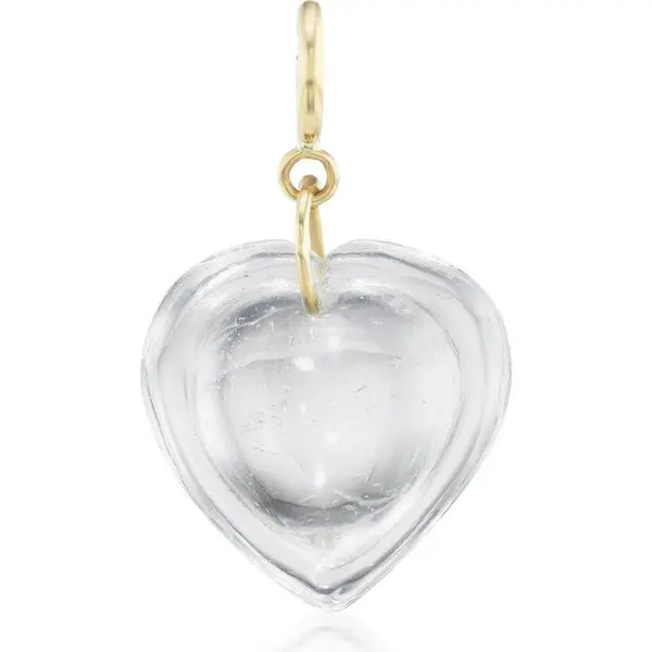 TEN THOUSAND THINGS Crystal Cut Heart Charm - Rock Crystal