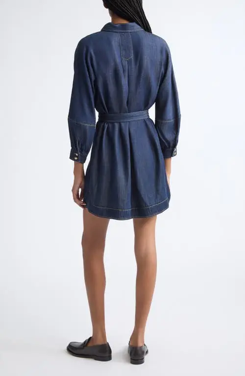 Cinq À Sept Leona Belted Denim Shirtdress