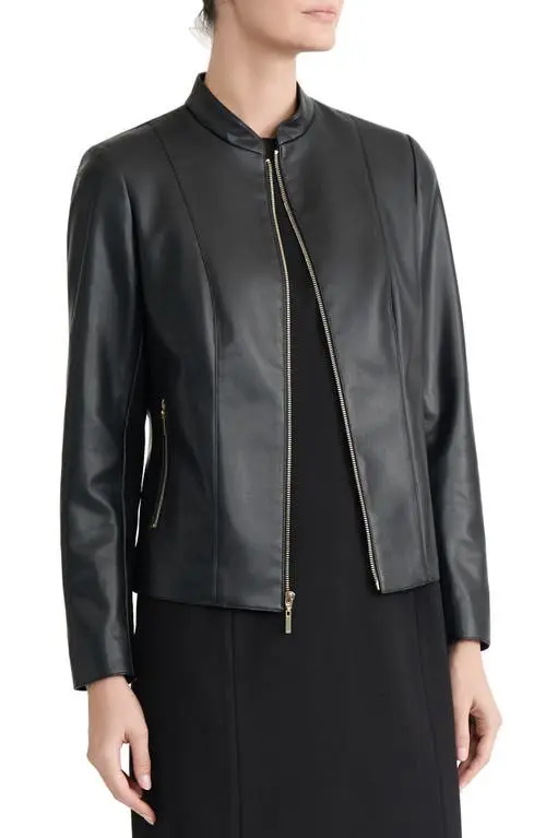 KASPER Faux Leather Zip-up Jacket