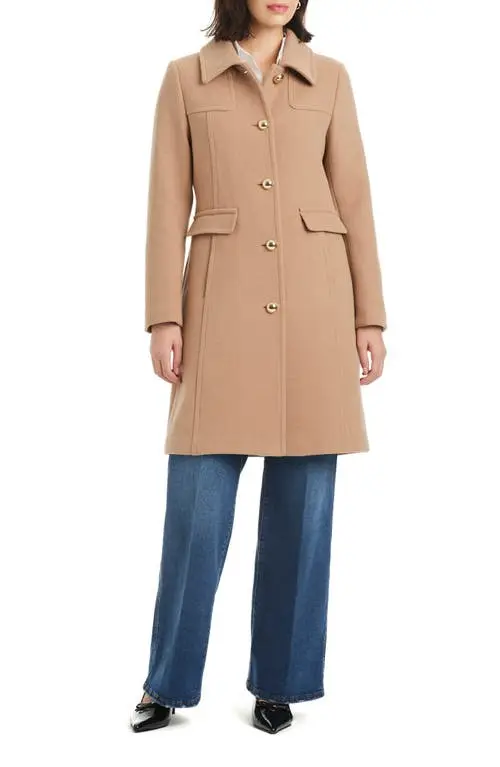 Kate Spade New York A-line Wool Blend Coat - Vicuna