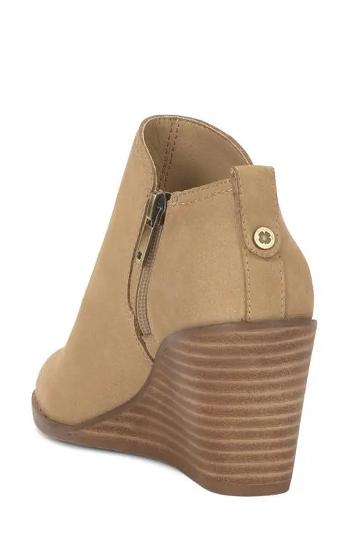 Lucky Brand Zinlay Leather Wedge Bootie - Mdbeige 01