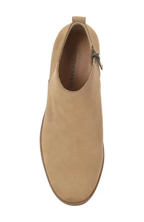Lucky Brand Zinlay Leather Wedge Bootie - Mdbeige 01
