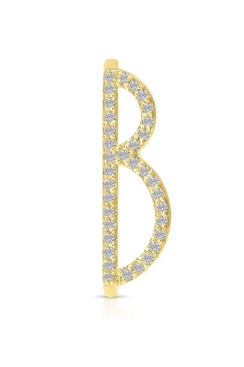 KWIT Pavé White Diamond Initial Ring