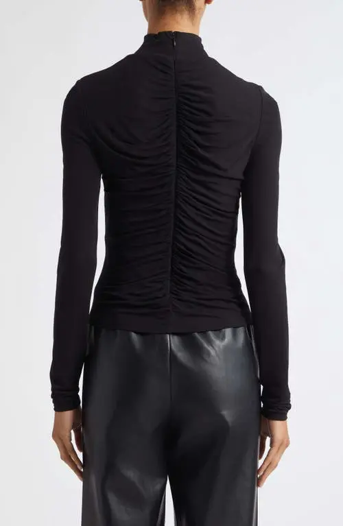 TOCCIN Angela Ruched Mock Neck Top