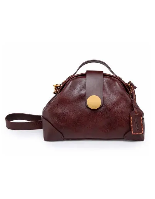 OLD TREND Romani Genuine Leather Compact Doctor Crossbody Bag - Brown