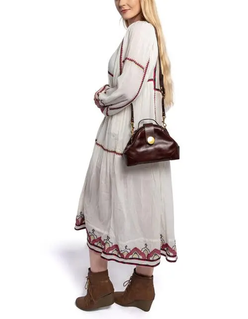OLD TREND Romani Genuine Leather Compact Doctor Crossbody Bag - Brown