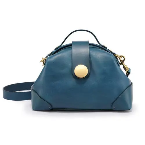 OLD TREND Romani Genuine Leather Compact Doctor Crossbody Bag - Turquoise