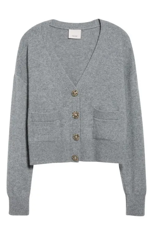 Cinq À Sept Kavita Rhinestone Cashmere Cardigan - Heather Grey