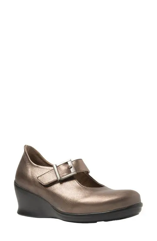 WOLKY Tosca Mary Jane Platform Wedge Pump - Lead