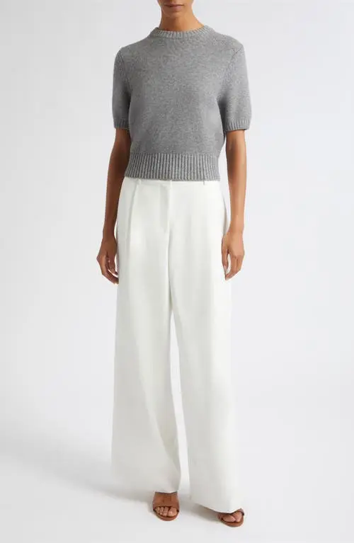 TOCCIN Elsie Short Sleeve Wool & Cashmere Sweater - Storm