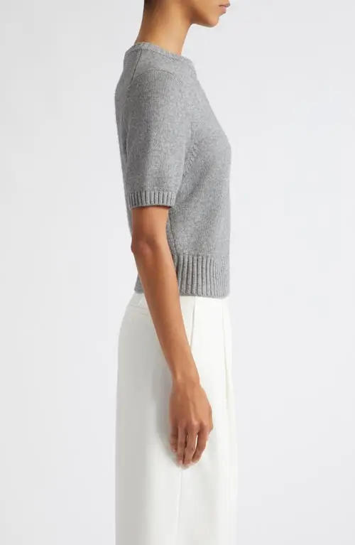 TOCCIN Elsie Short Sleeve Wool & Cashmere Sweater - Storm
