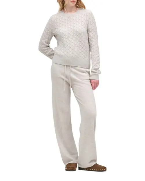 Chinti & Parker Pure Cashmere Cable Knit Sweater - Chinchilla