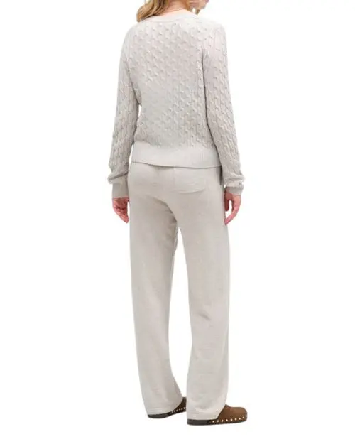 Chinti & Parker Pure Cashmere Cable Knit Sweater - Chinchilla