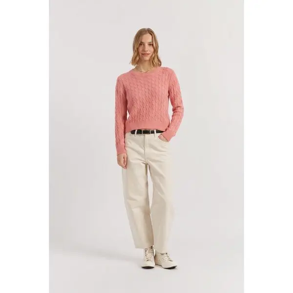 Chinti & Parker Pure Cashmere Cable Sweater - Salmon