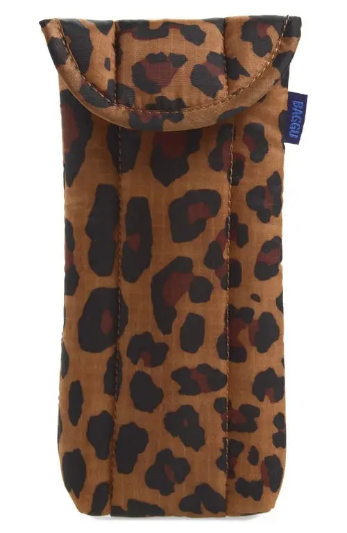 Baggu Puffy Glasses Case In Polka Dot Print - Leopard
