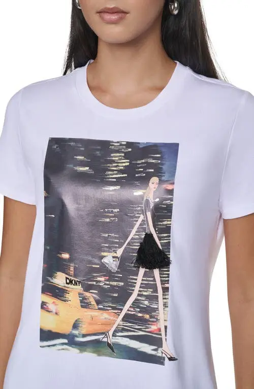 Dkny Nyc Nights Graphic T-shirt - White