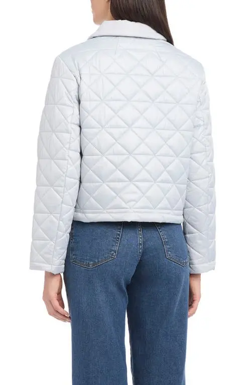 Kate Spade New York Zip Front Quilted Jacket - Quarry Grey