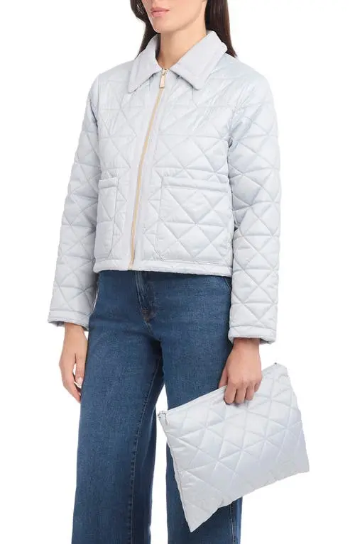 Kate Spade New York Zip Front Quilted Jacket - Quarry Grey
