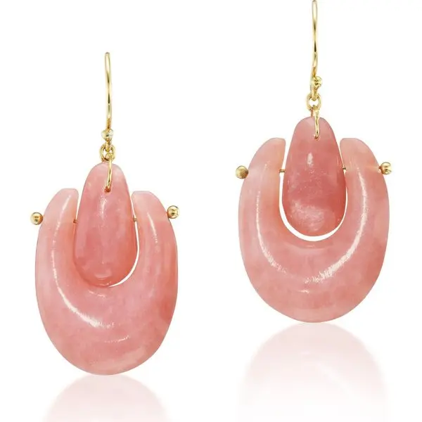 TEN THOUSAND THINGS Small O'keefe Drop Earrings - Pink Opal