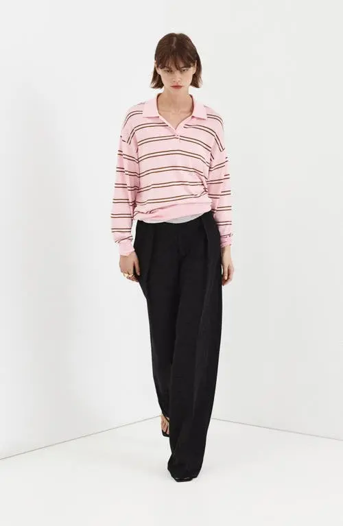 Mango Stripe Polo Sweater