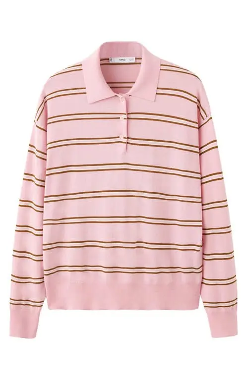 Mango Stripe Polo Sweater