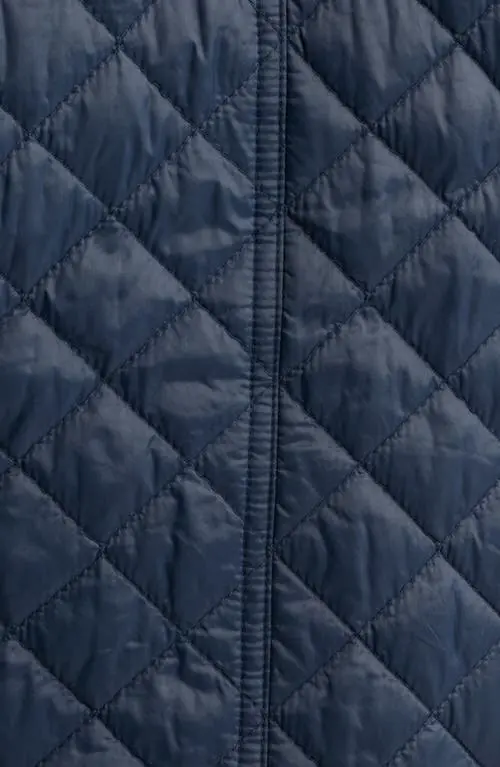 Eileen Fisher Quilted Collarless Coat - Maritime