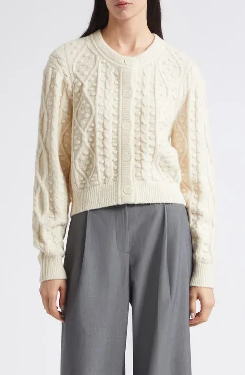 TOCCIN Rana Cable Knit Cardigan - Cream
